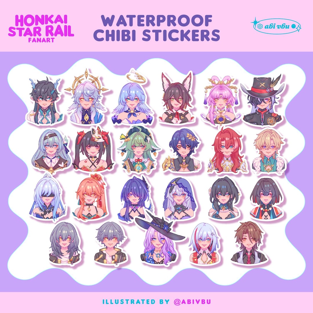 HSR Chibi Laptop Sticker: Honkai Star Rail Waterproof Vinyl Fanart ...