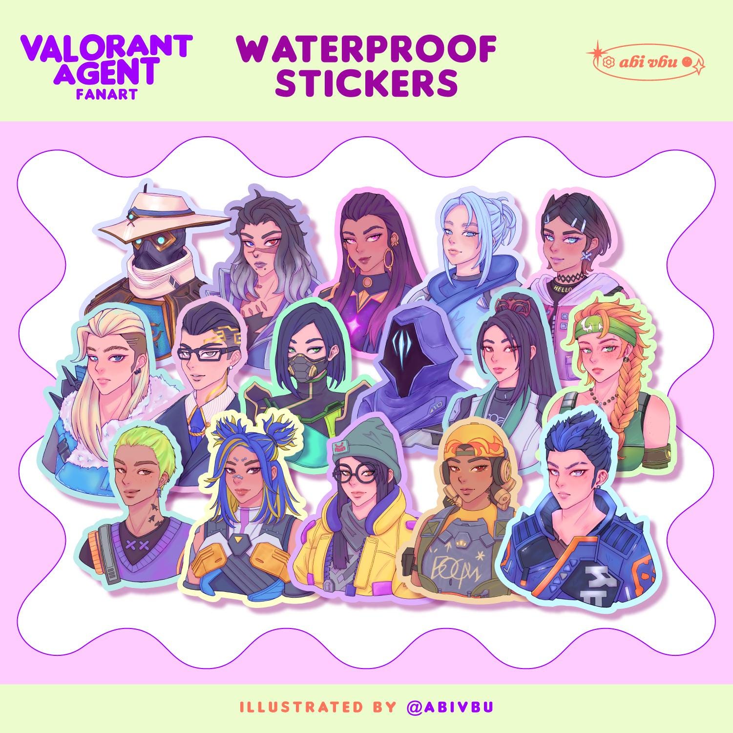 Valorant Laptop Sticker: Waterproof Vinyl Fanart Stickers by Abivbu - Etsy