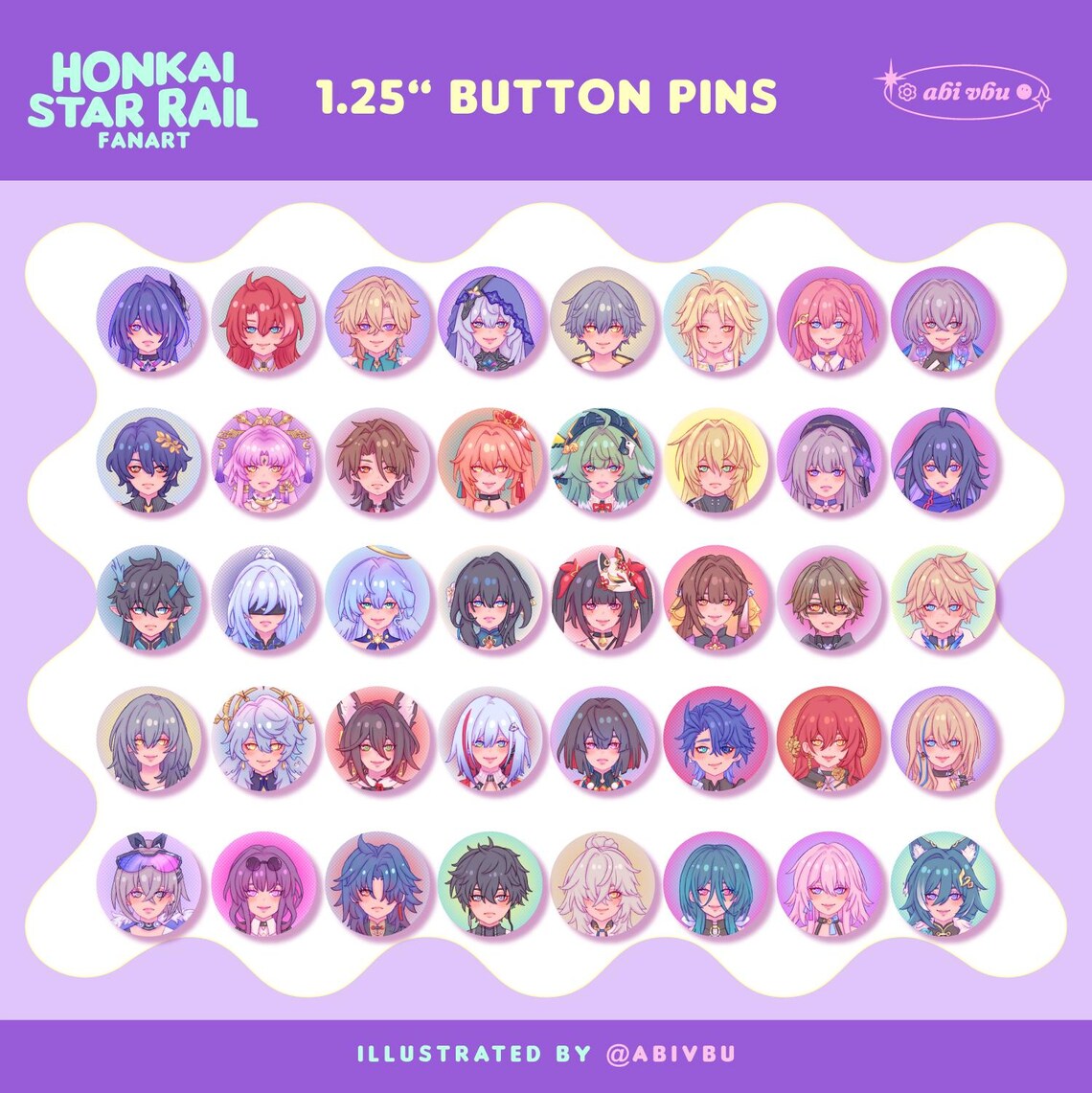HSR 1.25" Button Pin: Honkai Star Rail Fanart by Abivbu - Etsy
