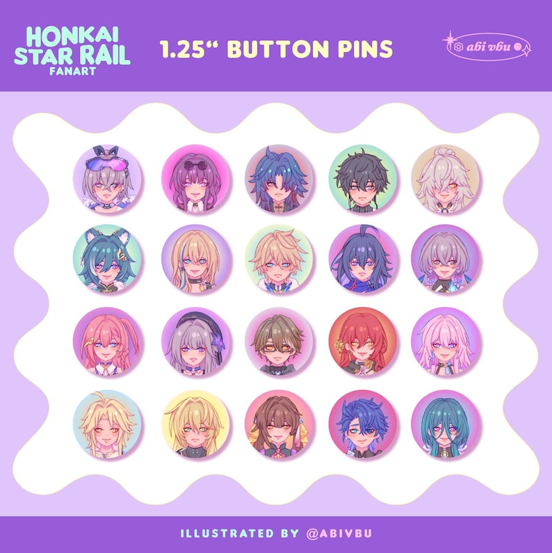HSR 1.25" Button Pin: Honkai Star Rail Fanart by Abivbu - Etsy