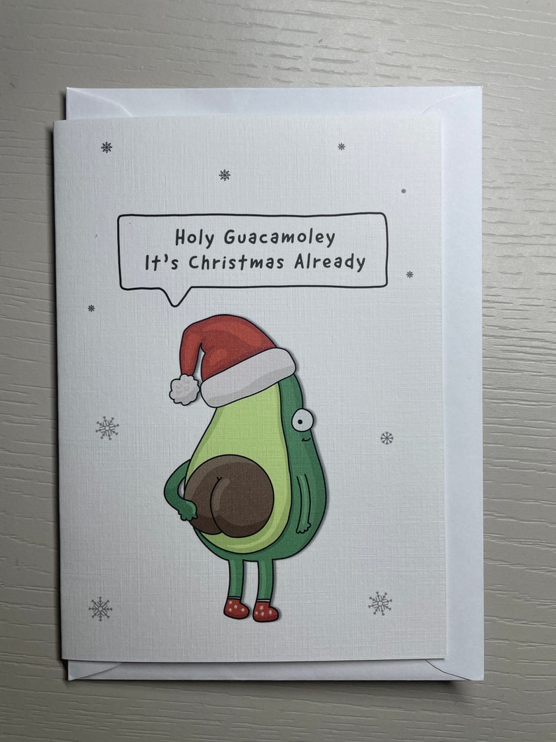 Avocado Funny Christmas Card Funny Silly Rude Merry Christmas Card ...