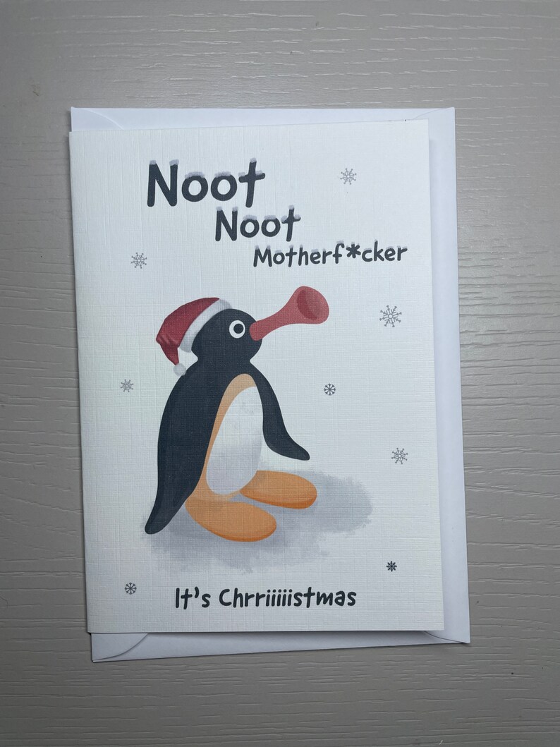 Funny Pingu Christmas Card – 90s Nostalgia Festive Card - Etsy