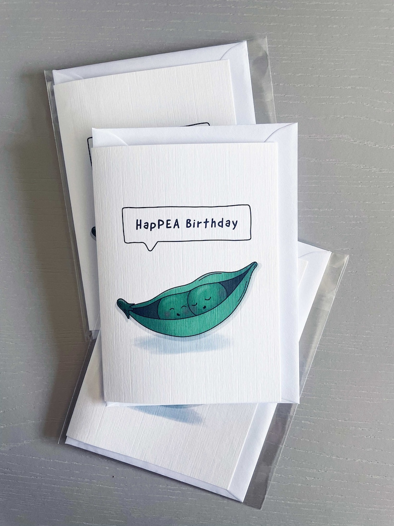 Peapod Happy Birthday Card Say Happy Birthday With These Cute Peas in a ...