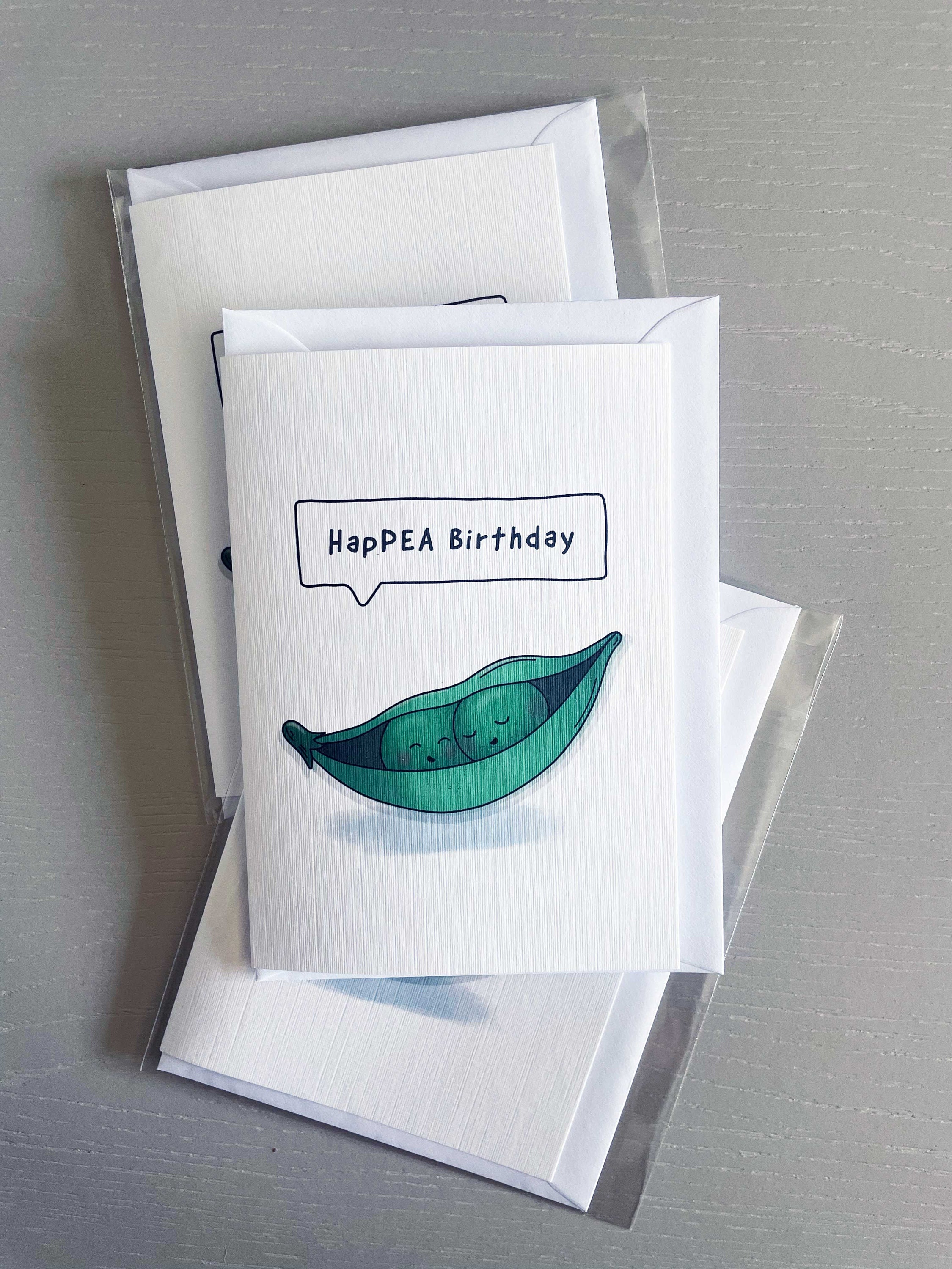 Peapod Happy Birthday Card Say Happy Birthday With These Cute Peas in a ...