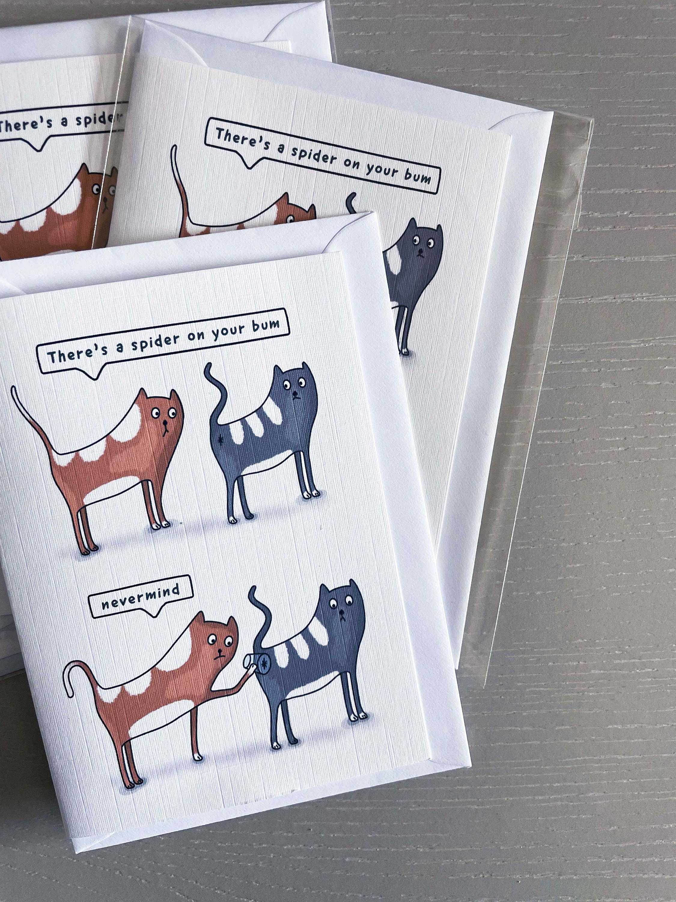 There's a Spider on Your Bum Birthday Birthday Card, Funny, Rude Silly Card for Boyfriend ...