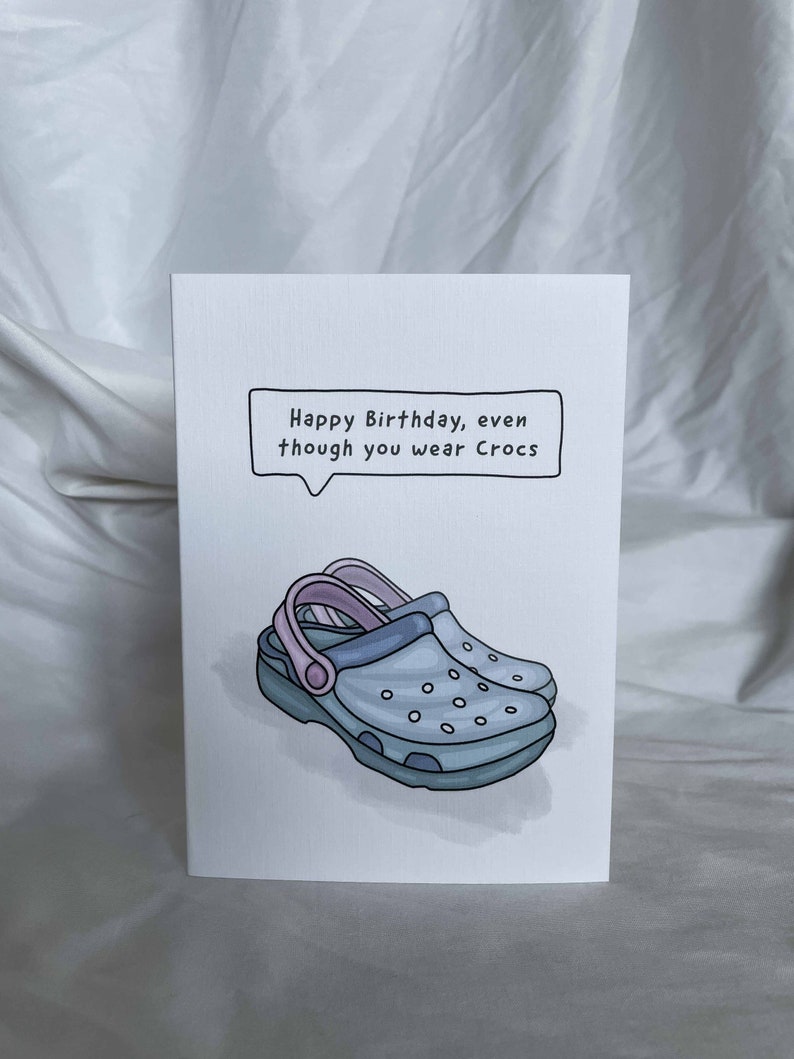 Funny Crocs Birthday Card: Linen Cardstock, FSC Certified - Etsy UK