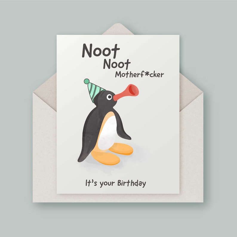Pingu Birthday Card - Funny, Rude Birthday Card for a Best Friend ...
