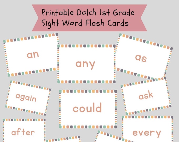 41 Printable Dolch 1st Grade Sight Word Flashcards. - Etsy Canada
