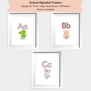 Set of 26 Alphabet Letter Posters, ABC Animal Wall Print, Homeschool ...