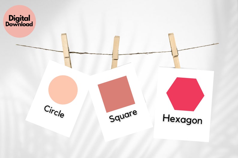 Printable Shape Flashcards 2D Shapes - Etsy