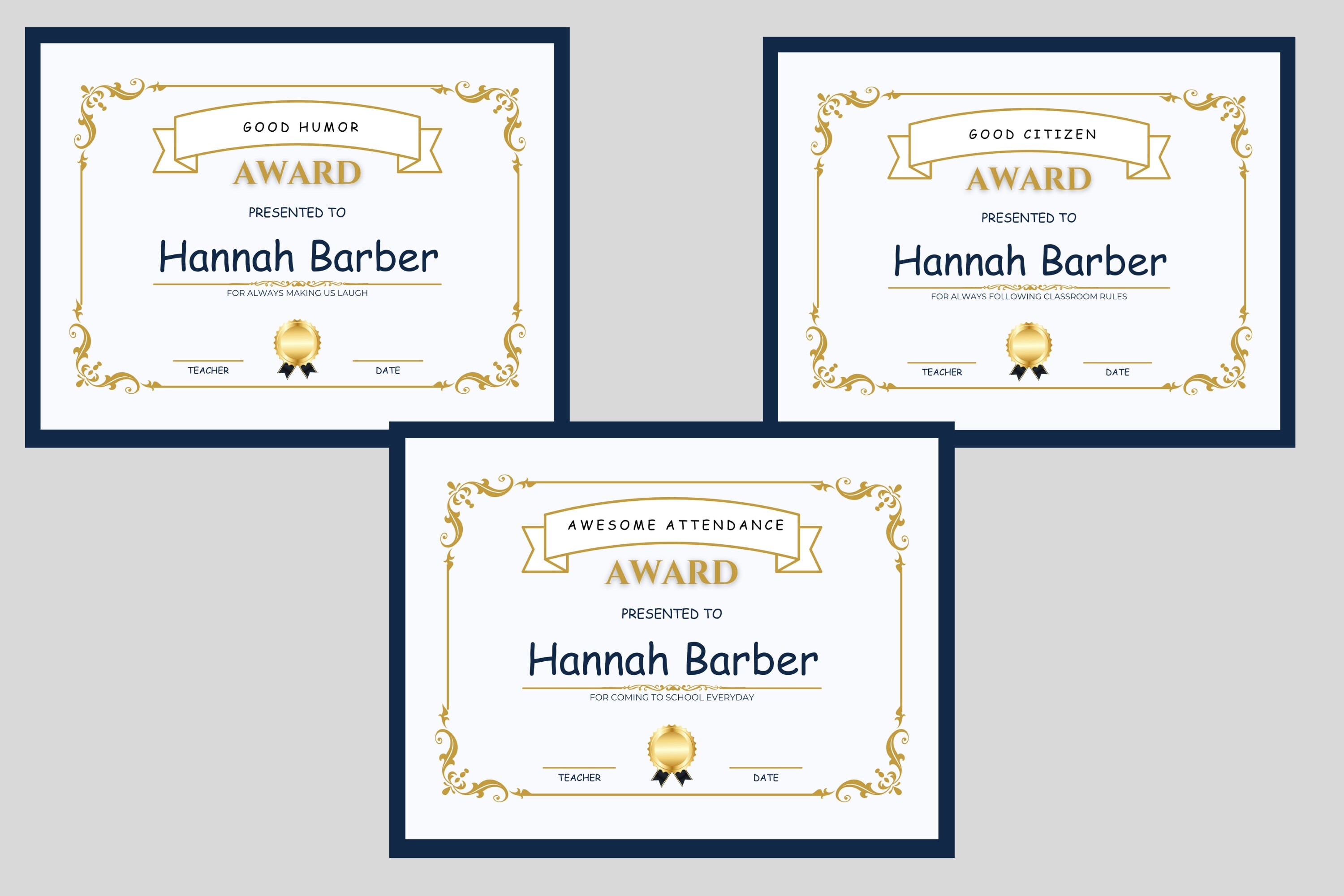 Editable Student Award Certificates: End of Year Classroom Awards ...