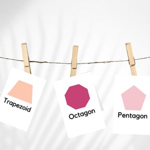 Printable Shape Flashcards 2D Shapes - Etsy