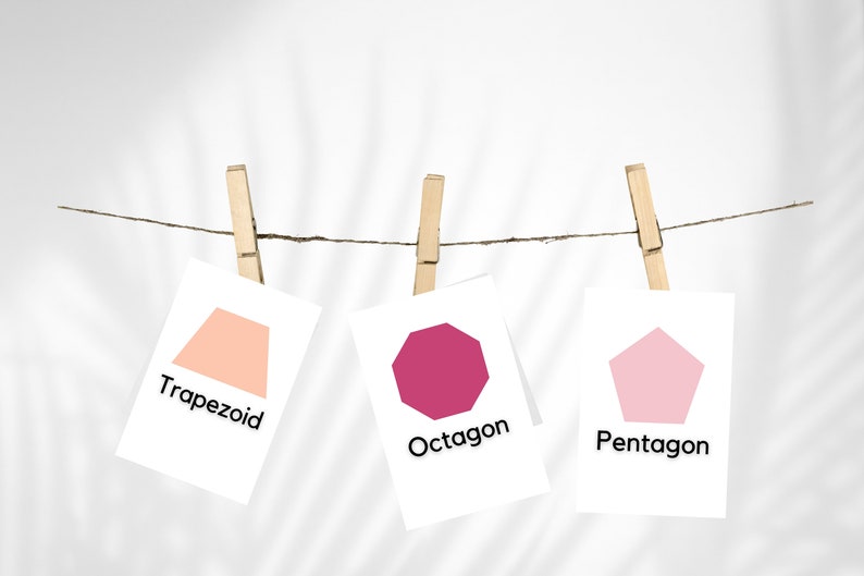 Printable Shape Flashcards 2D Shapes - Etsy