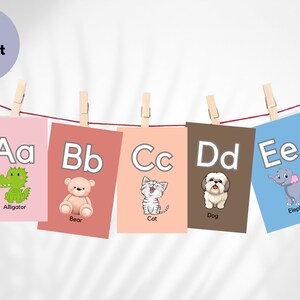 Printable Alphabet Preschool Flashcards, Letter Flash Cards - Etsy