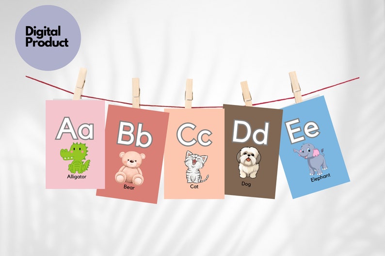 Printable Alphabet Preschool Flashcards, Letter Flash Cards - Etsy