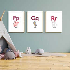 Set of 26 Alphabet Letter Posters, ABC Animal Wall Print, Homeschool ...