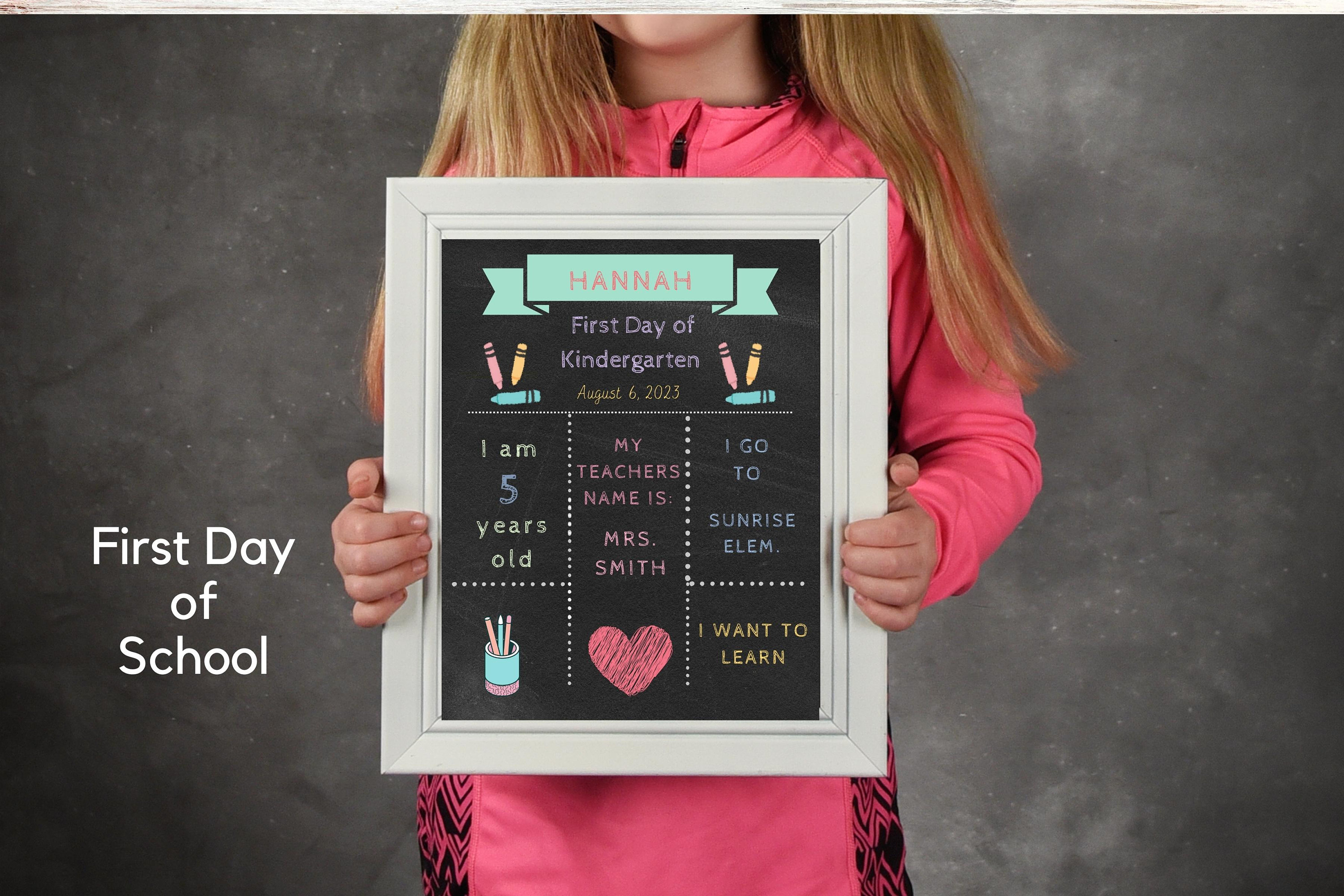 Editable First and Last Day of School Sign, Printable Chalkboard School ...