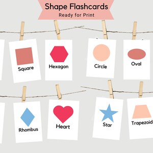 Printable Shape Flashcards 2D Shapes - Etsy