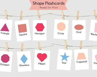 School Bus 2D Shape Posters and Flash Cards Printable Math Activity for ...