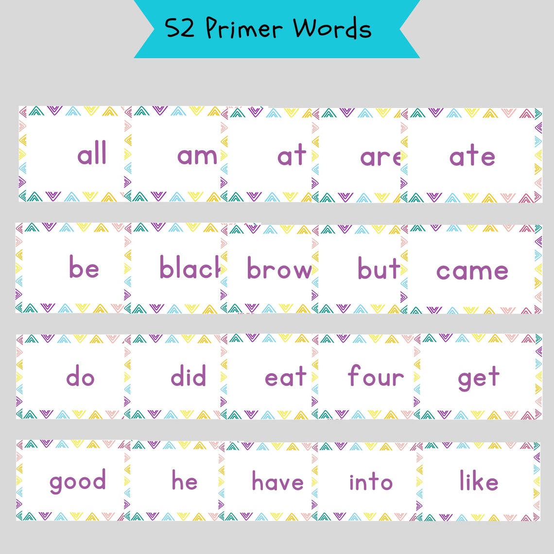 Printable Dolch Sight Word Flashcards, Dolch Preprimer Prekindergarten ...