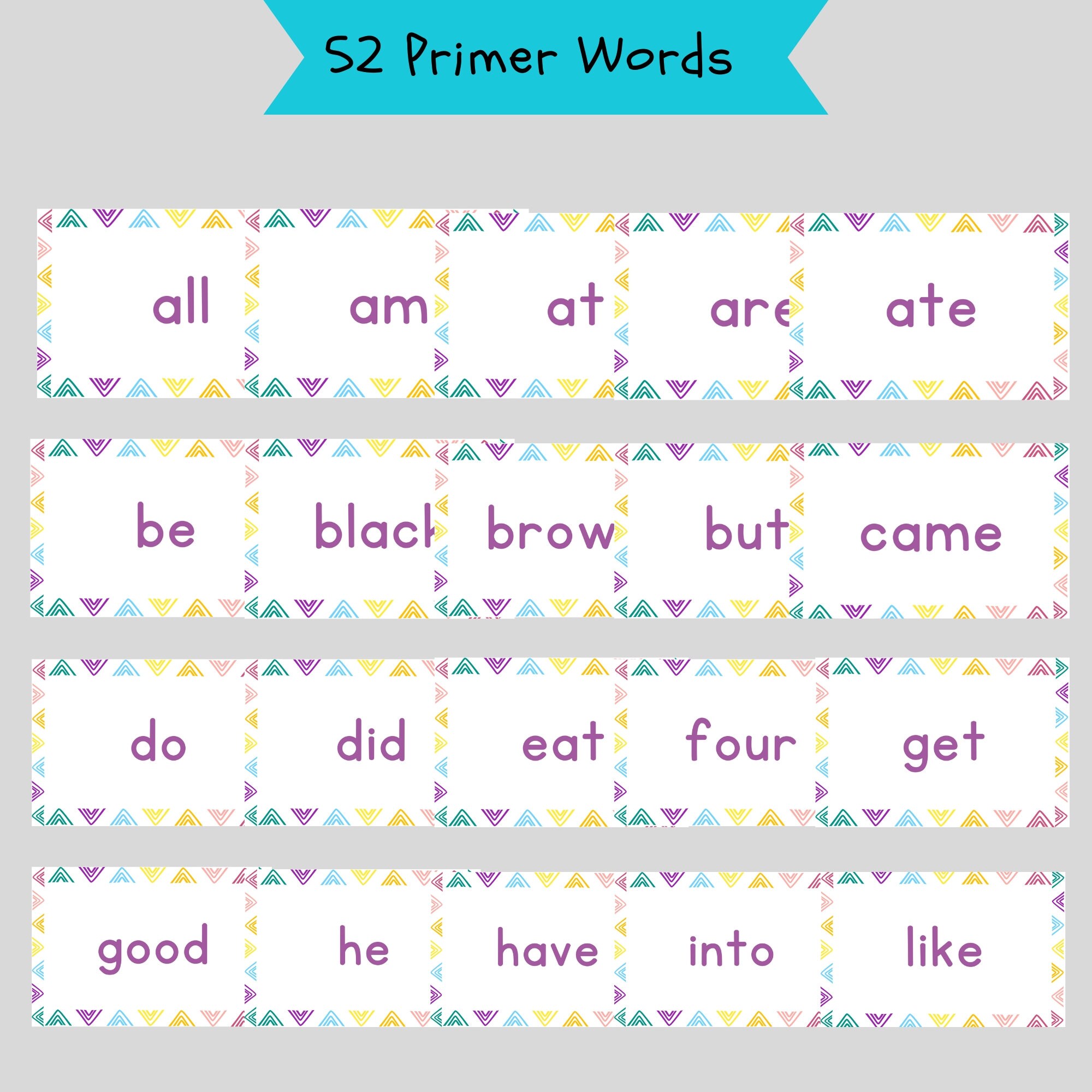 Printable Dolch Sight Word Flashcards, Dolch Preprimer Prekindergarten ...