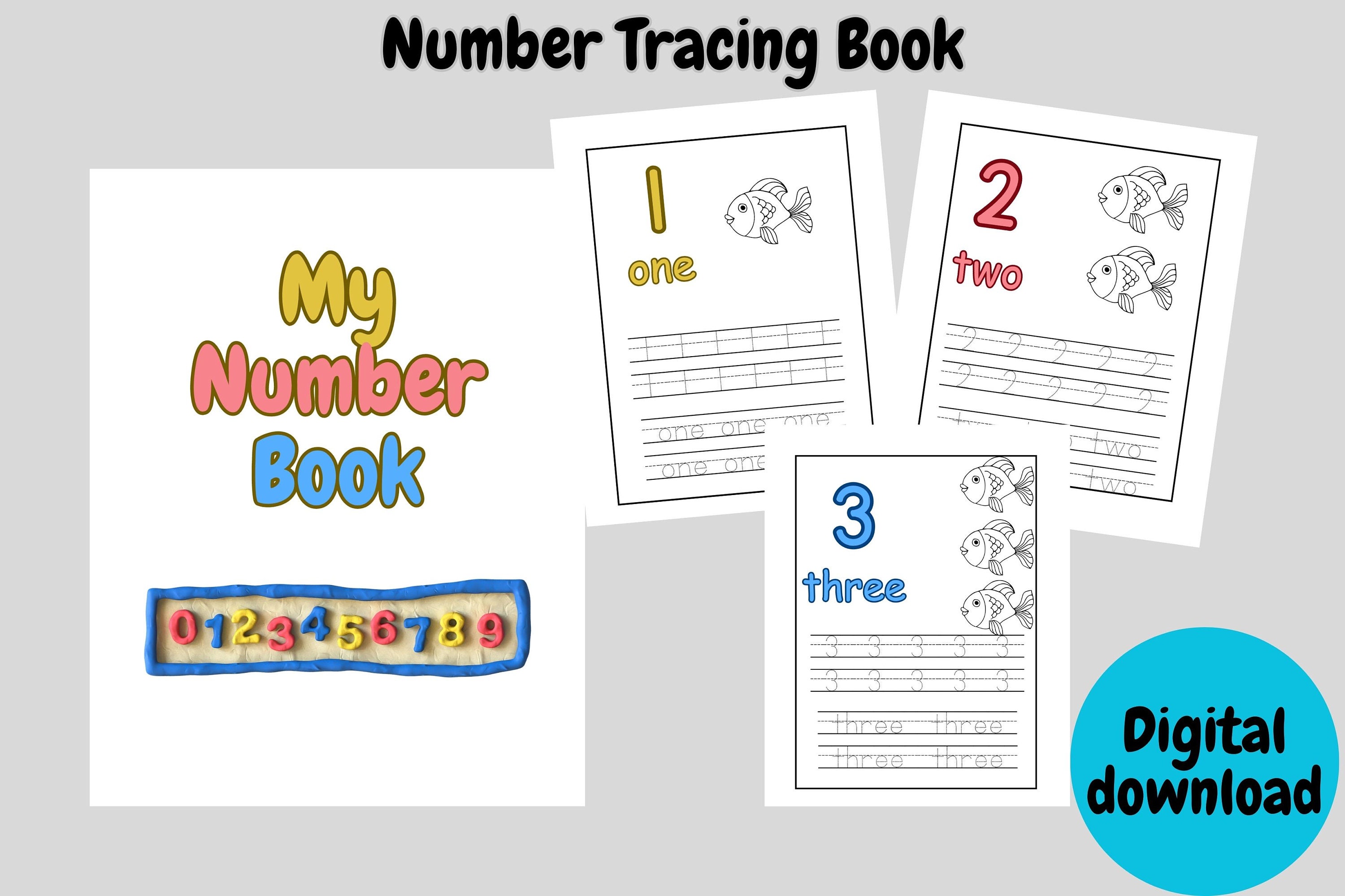 Number Tracing Book 1-10, Printable Number Booklet, Homeschool Math ...
