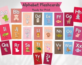 PRINTABLE Alphabet Flashcards for Kids, Montessori Preschool Homeschool ...