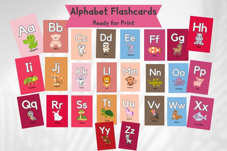 Printable Alphabet Preschool Flashcards, Letter Flash Cards - Etsy