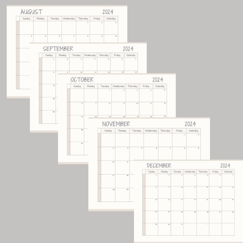 Printable 2024 Calendar Monthly Calendar Minimalist - Etsy