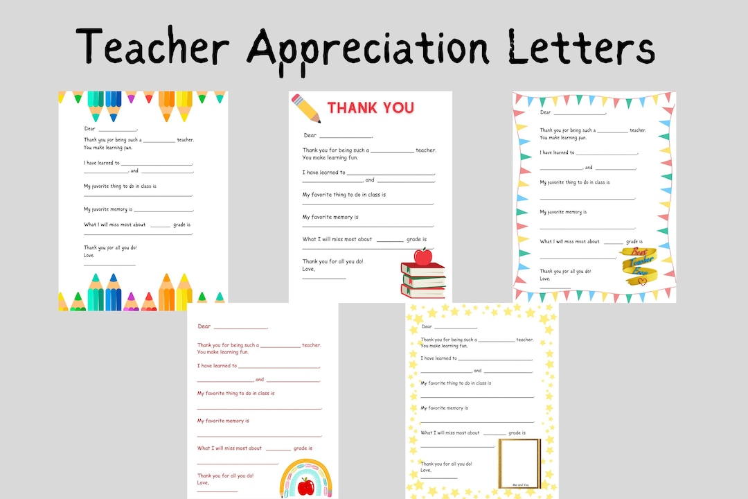 Teacher Appreciation Gift, Teacher Appreciation Letter, Card, Teacher ...
