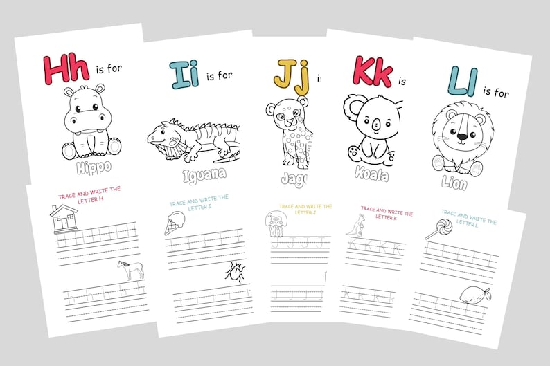 Kids Worksheets, Alphabet Handwriting Printable, Preschool - Etsy