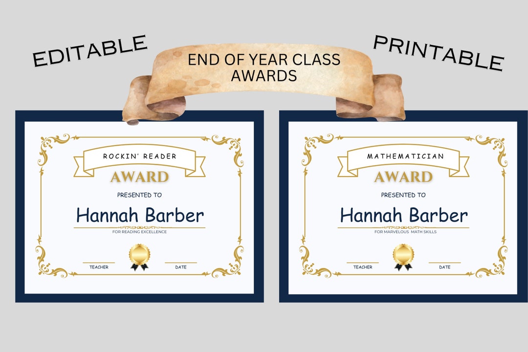 Editable Teacher Classroom Awards, Student Certificates - Etsy