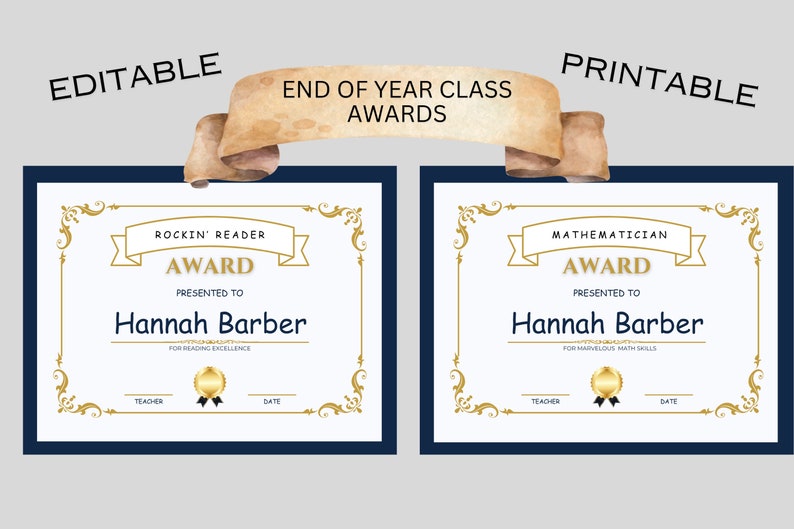 Editable Teacher Classroom Awards, Student Certificates - Etsy