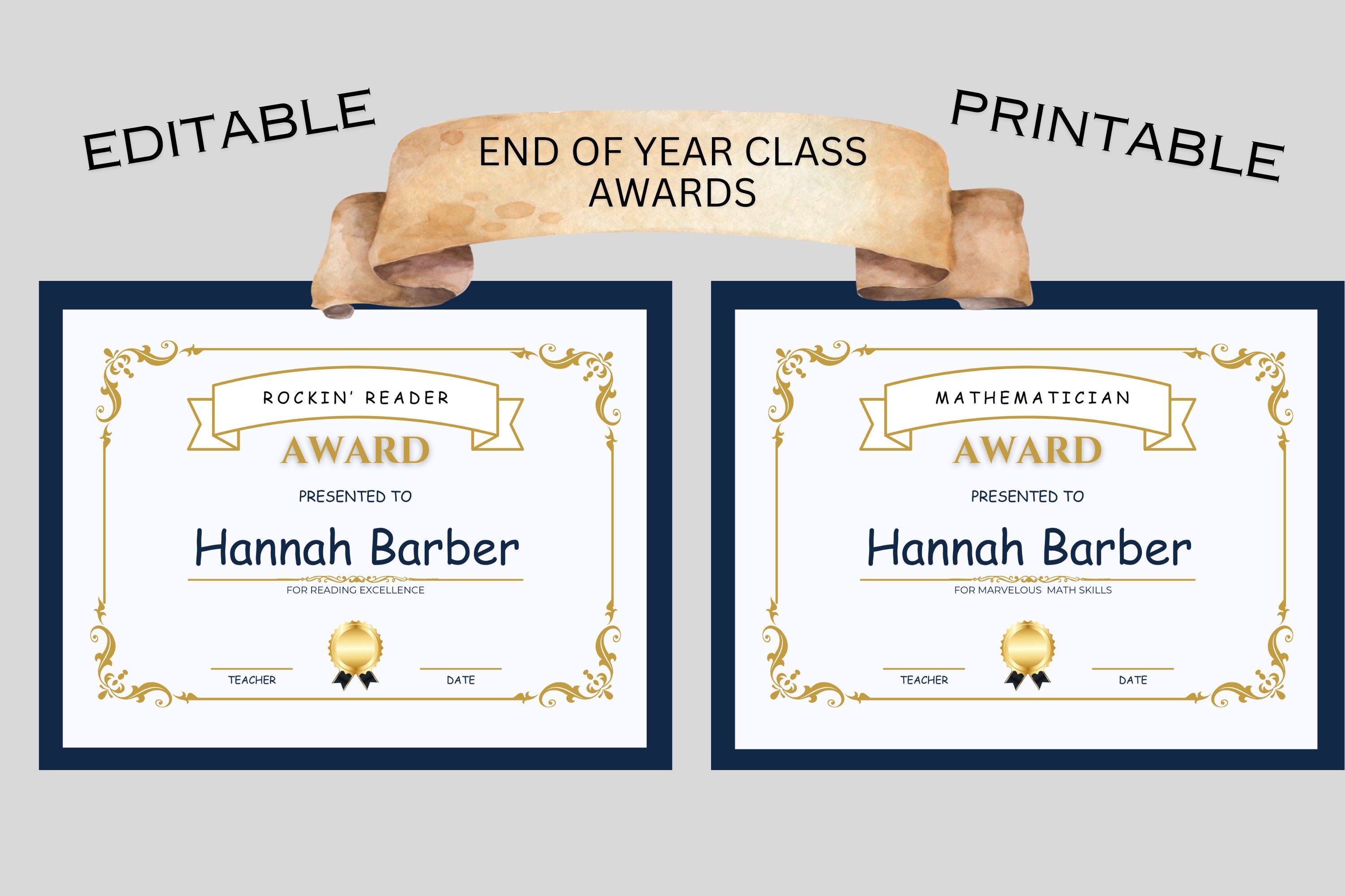 Editable Teacher Classroom Awards, Student Certificates - Etsy