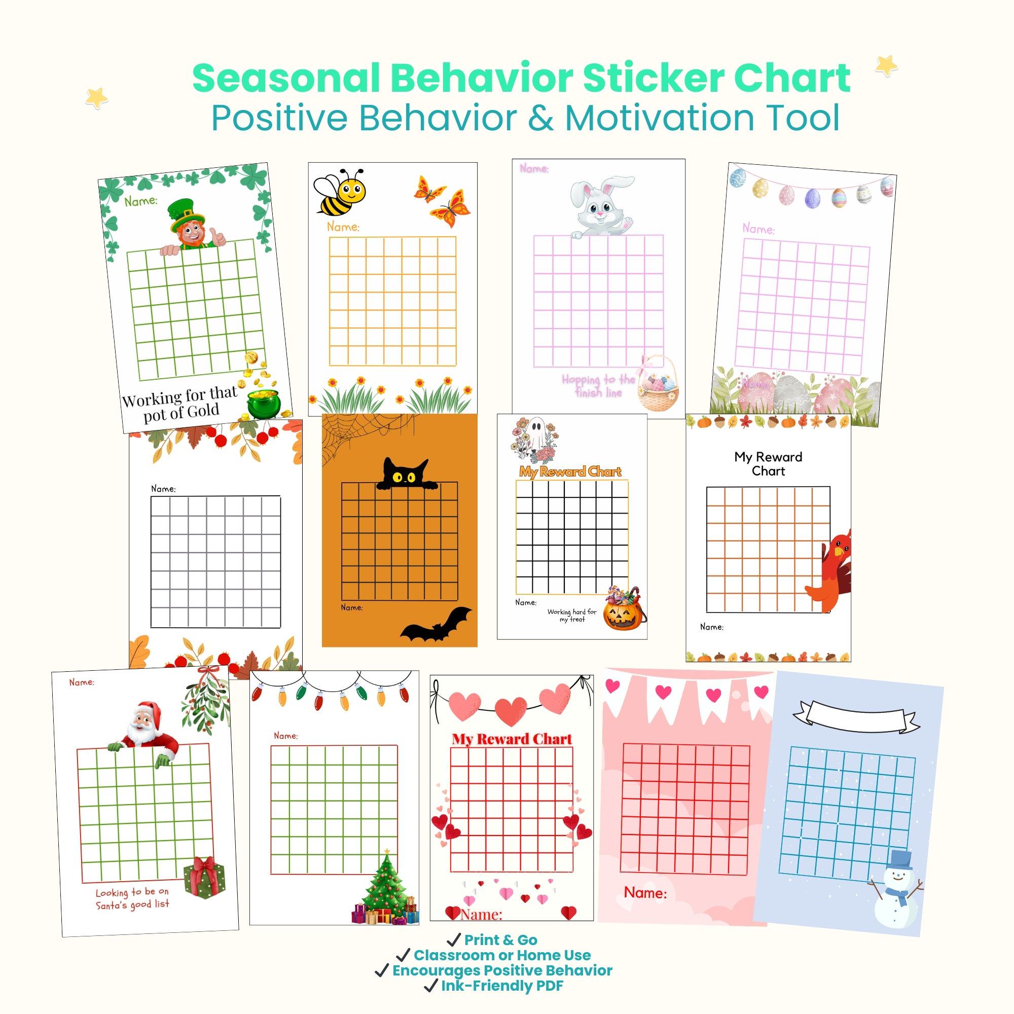 Behavior Chart | Classroom, Home Incentive Tracker (digital Download ...