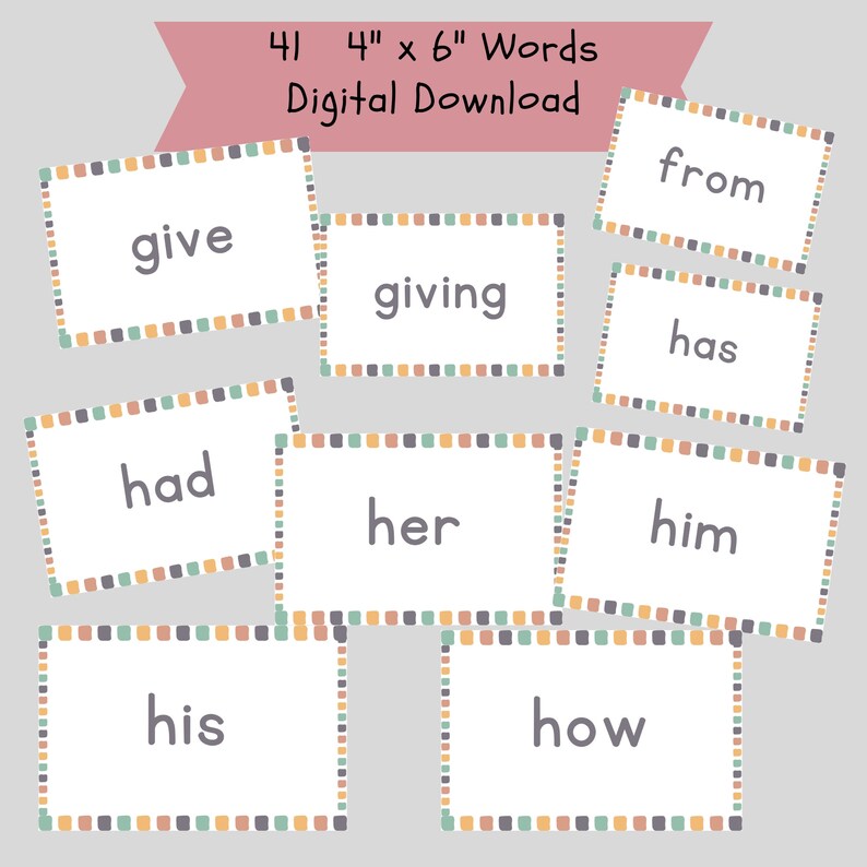 Printable Dolch First Grade Sight Word Flashcards (PDF) - Etsy