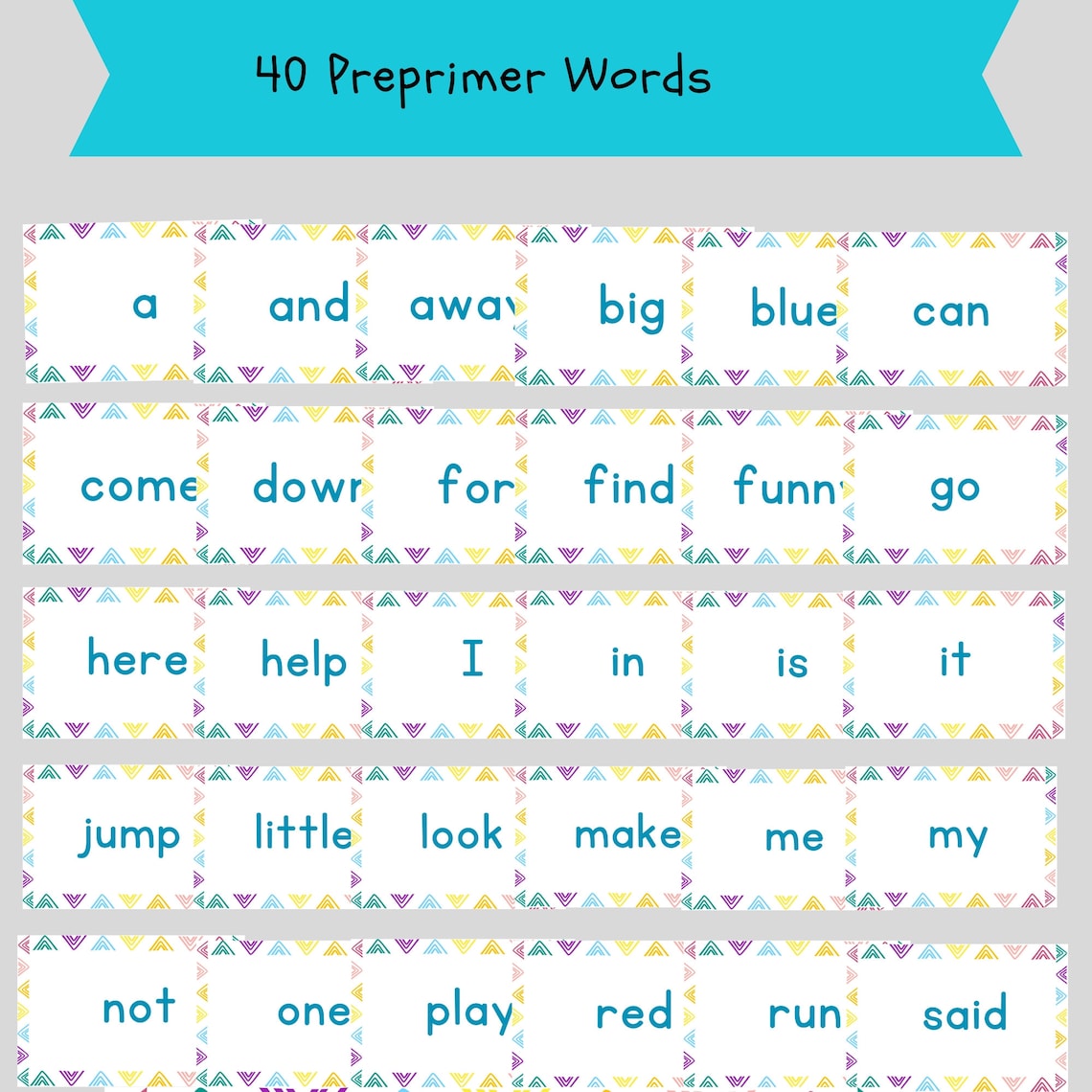 Printable Dolch Sight Word Flashcards, Dolch Preprimer Prekindergarten ...