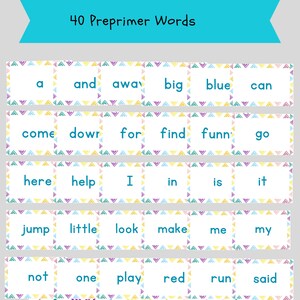 Printable Dolch Sight Word Flashcards, Dolch Preprimer Prekindergarten ...