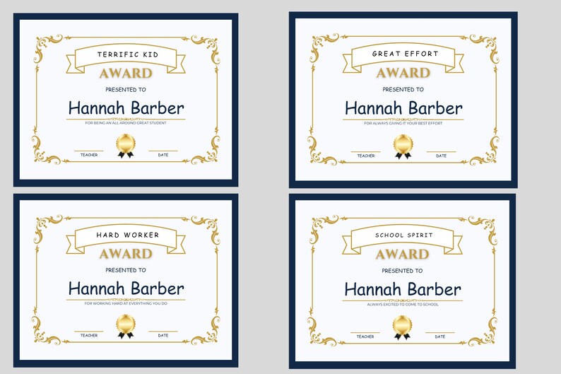 Editable Student Award Certificates: End of Year Classroom Awards ...