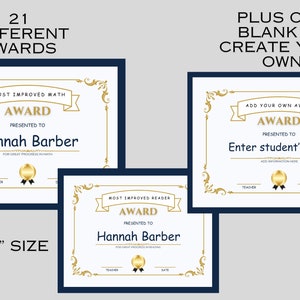 Editable Teacher Classroom Awards, Student Certificates - Etsy