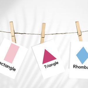 Printable Shape Flashcards 2D Shapes - Etsy