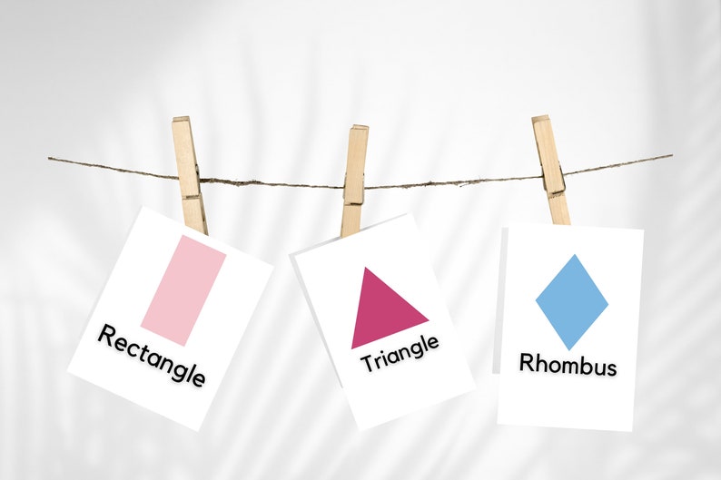 Printable Shape Flashcards 2D Shapes - Etsy