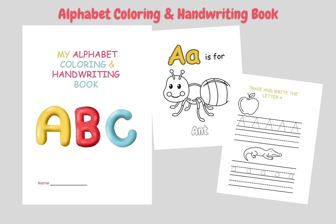 Kids Worksheets, Alphabet Handwriting Printable, Preschool - Etsy