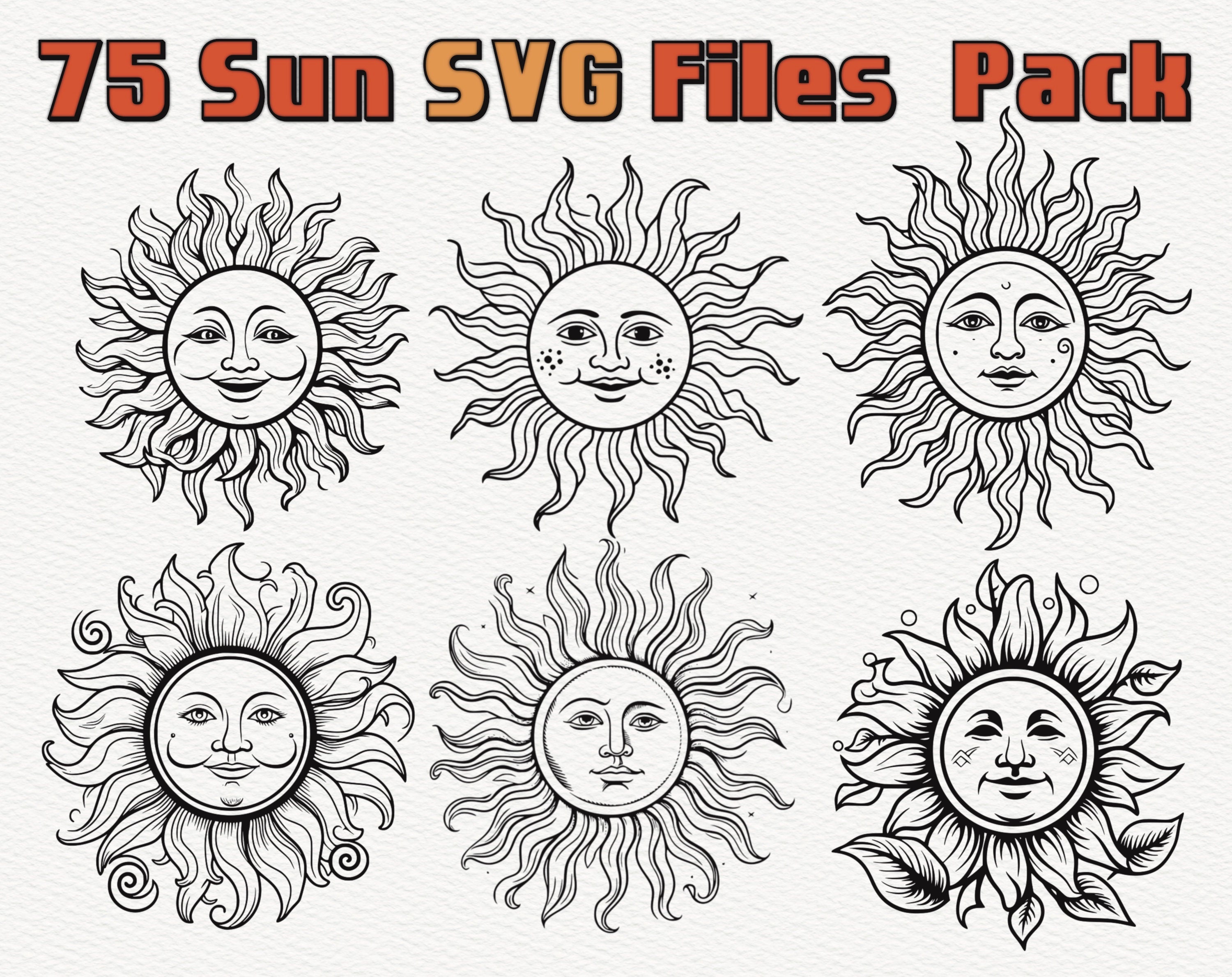 75 Sun Svg Files Sun Svg Files For Cricut Sun Svg Bundle Etsy