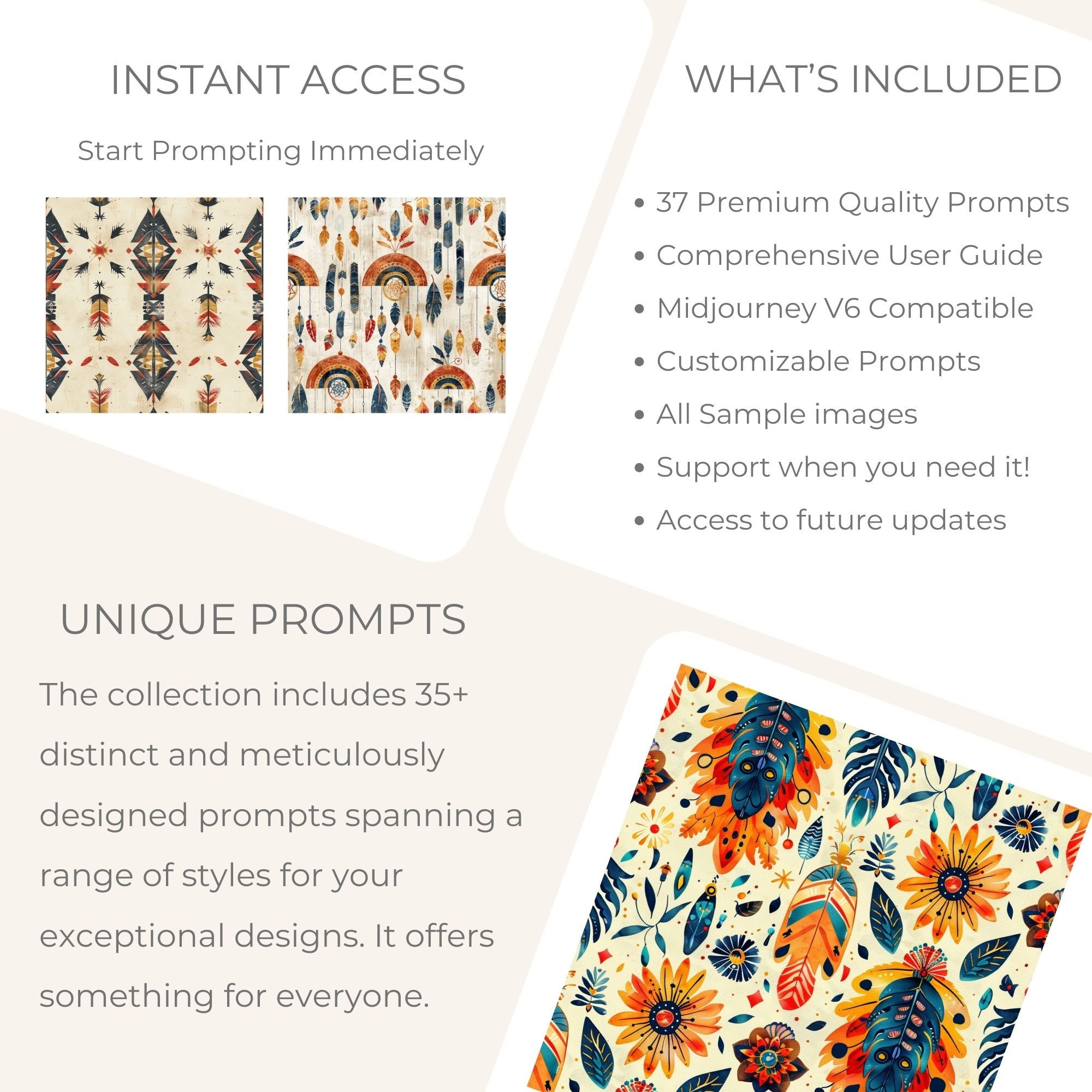 Midjourney Prompts for Boho Seamless Patterns AI Image Prompt ...