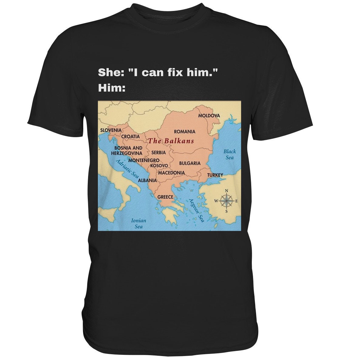 Balkan Meme Shirt Balkan Map Shirt Ironic Balkan T-shirt Funny Croatia ...