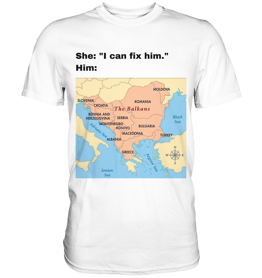 Balkan Meme Shirt Balkan Map Shirt Ironic Balkan T-shirt Funny Croatia ...