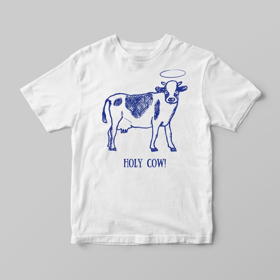 Holy Cow Shirt, 90s Cow Tee, Funny Graphic Shirt Cow Lover, Iconic Farm ...