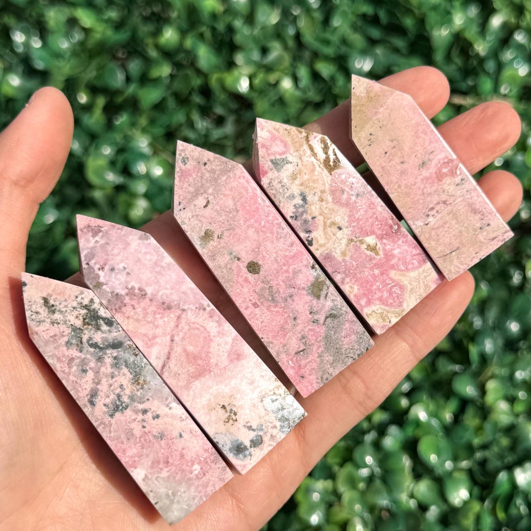 Peruvian Rhodochrosite Tower, Quartz Crystal, Home Decor, Pink Crystal ...