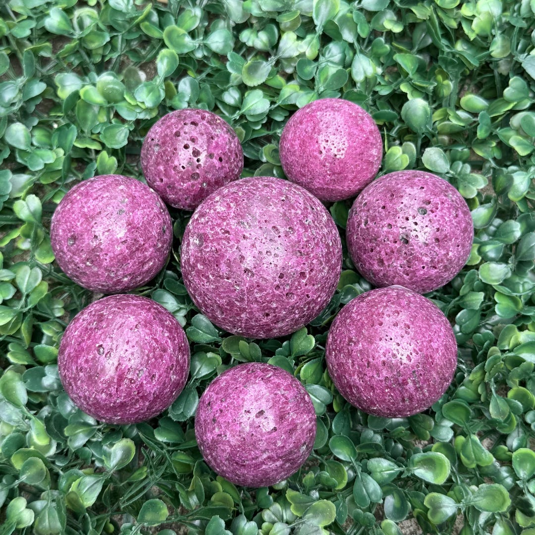 Natural Ruby Honeycomb Sphere, Raw Ruby Crystal Ball, Fossilized Ruby ...